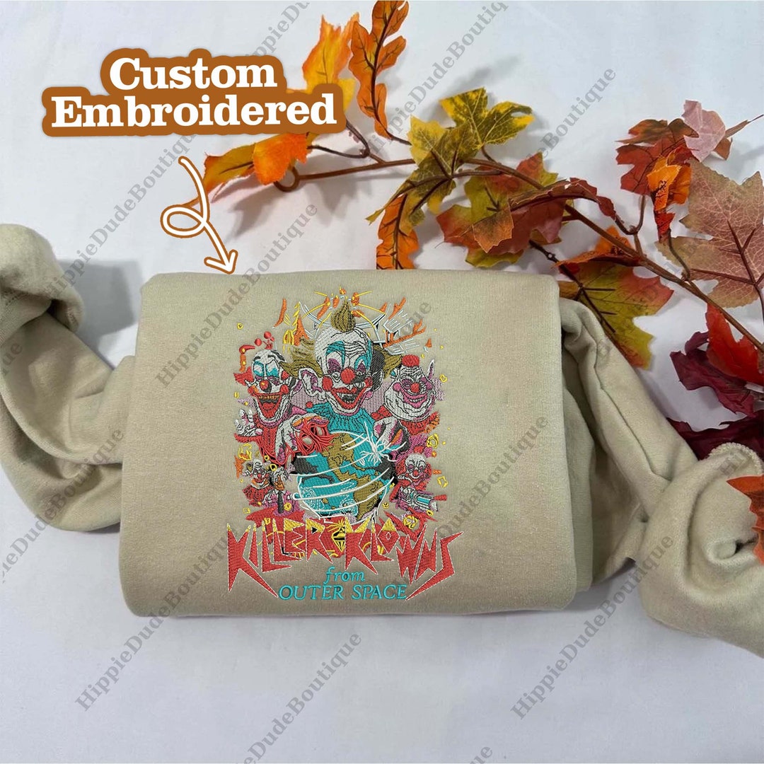 Killer Klowns Halloween Embroidery Sweatshirt, Happy Halloween Shirt ...