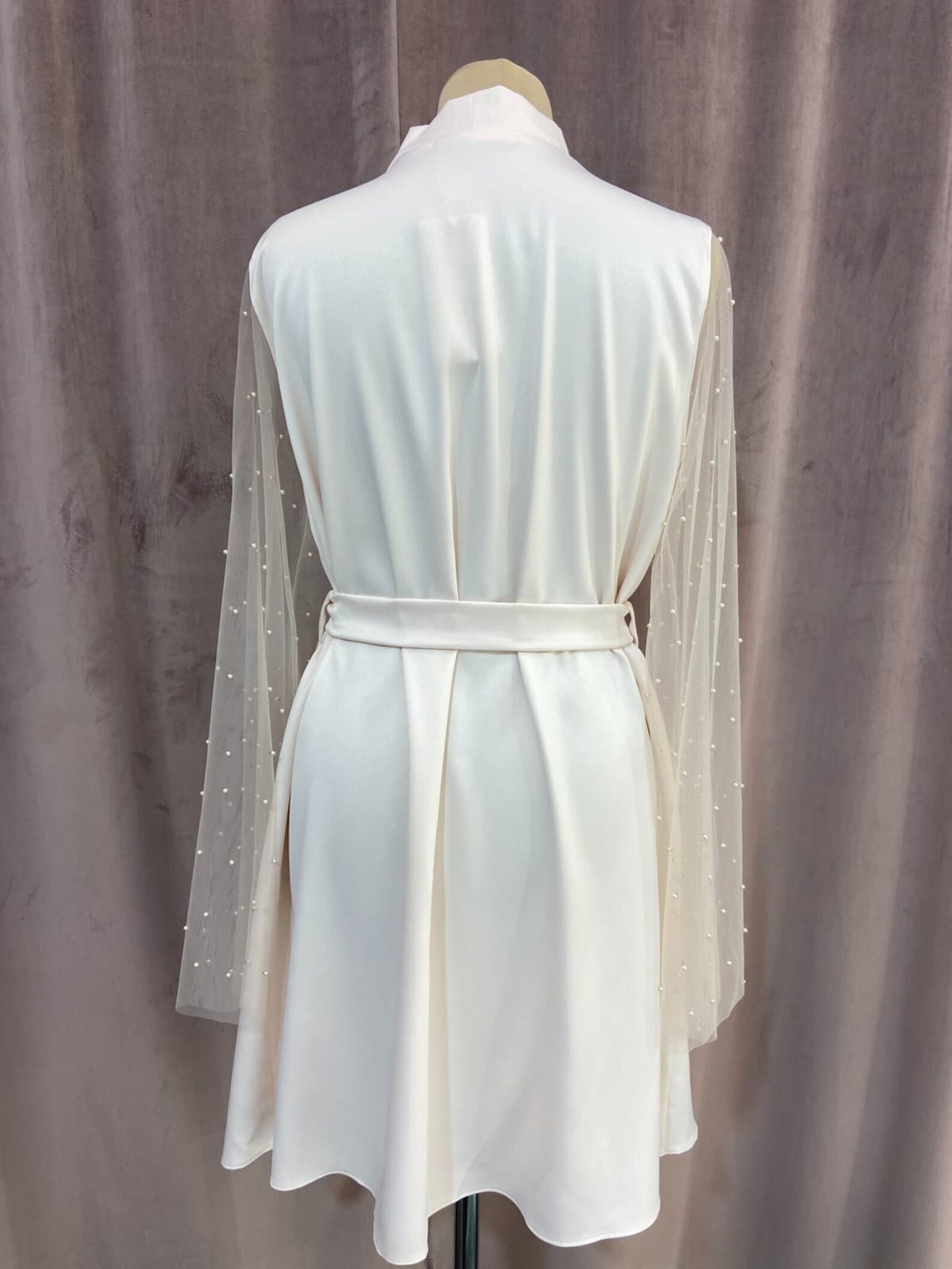 Midi Peignoir for Bridal Peignoir With Long Sleeves Decorated - Etsy