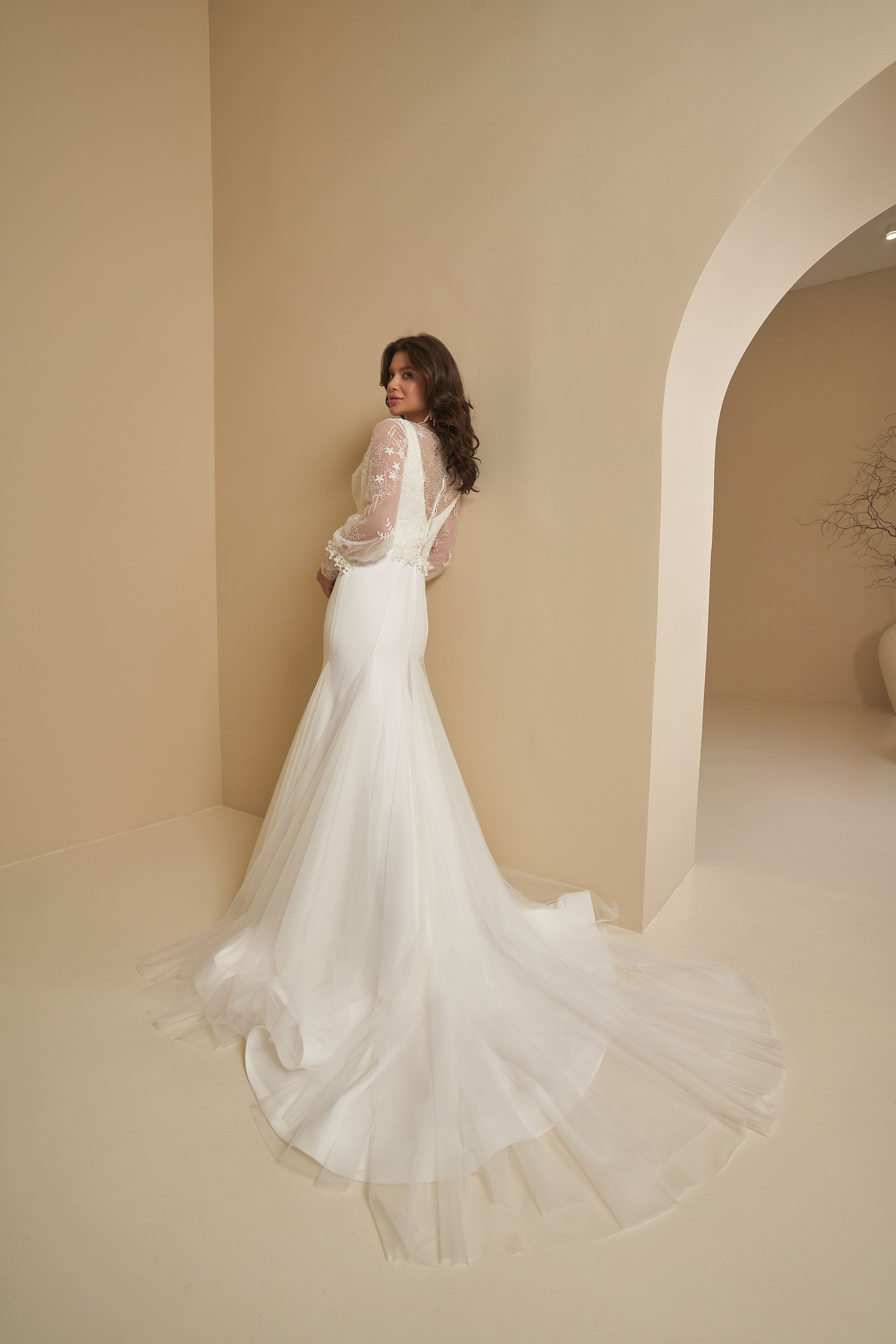 Minimalist Mermaid Wedding Dress With Removable Beaded Cape - Etsy