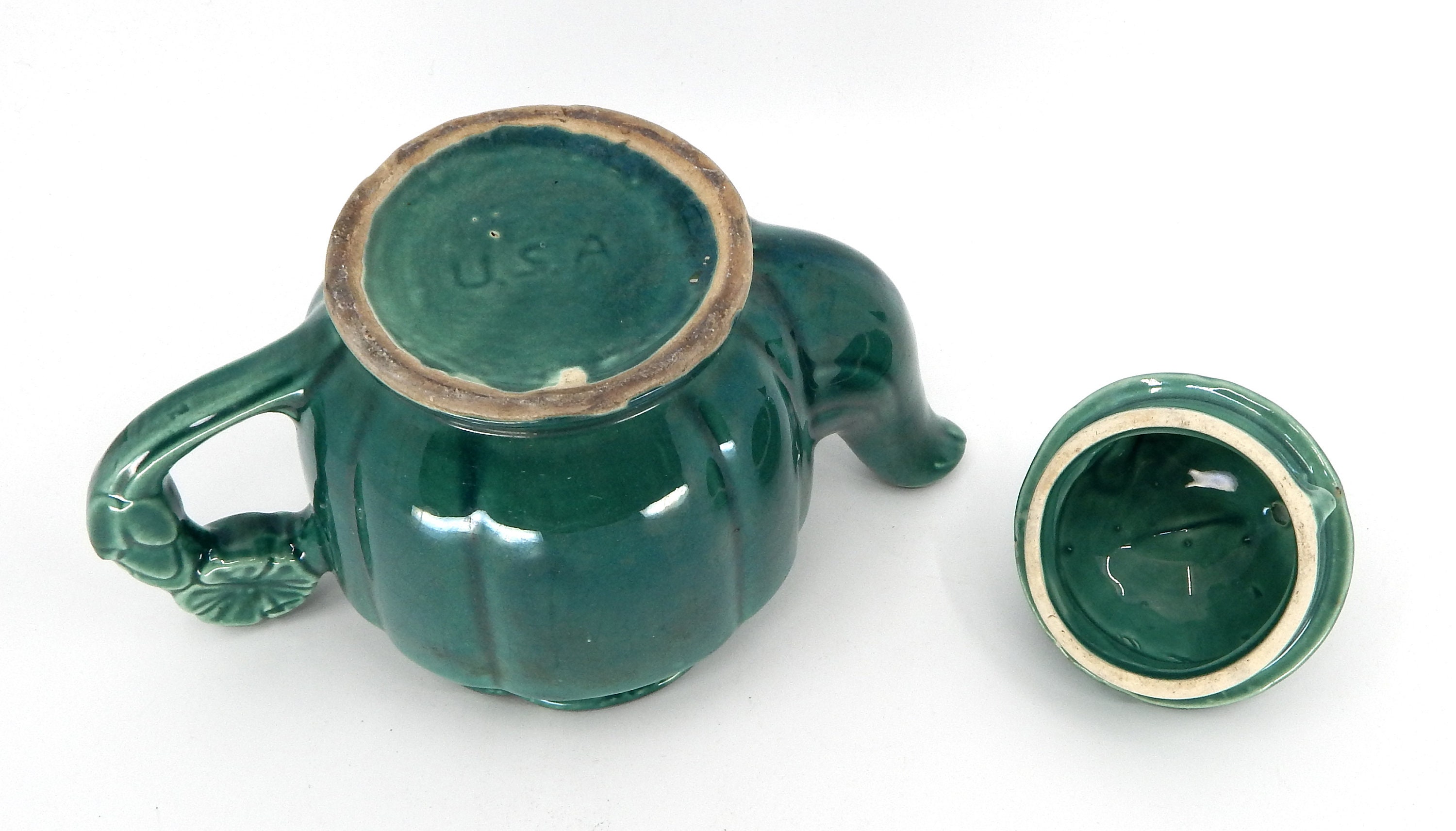 Vintage Green Ceramic Shawnee Teapot - Etsy