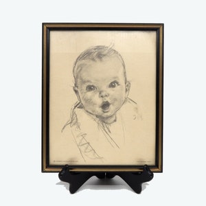 Vintage Framed Print of Gerber Baby Sketch - Etsy