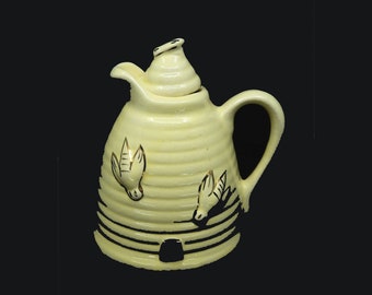 Vintage Yellow Beehive Creamer, Ceramic Honey Pot Small Pitcher ...