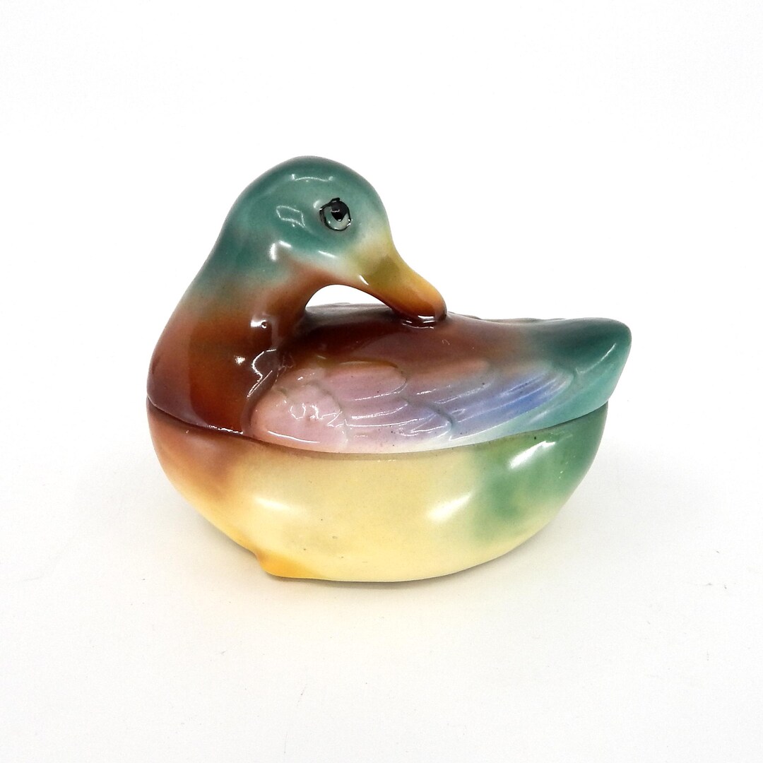 Small Vintage Ceramic Mallard Duck Bowl With Cover - Etsy