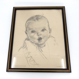 Vintage Framed Print of Gerber Baby Sketch - Etsy