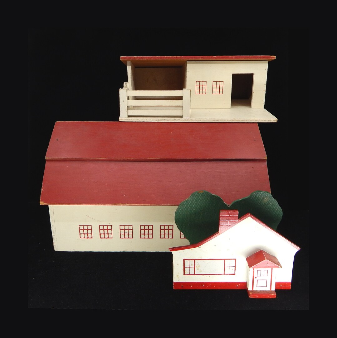 Set of Vintage Handmade Wooden Farm Buildings - Etsy