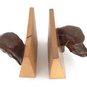 Vintage Wooden Bookends With Syroco Wood Dogs - Etsy