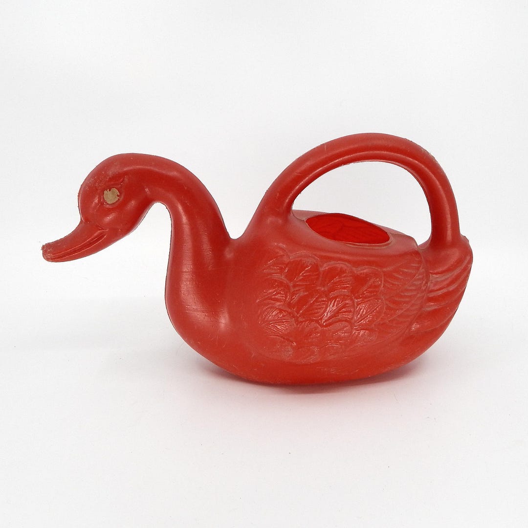 Vintage Red Plastic Duck Watering Can - Etsy
