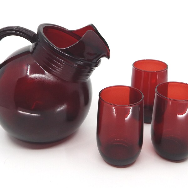 Red Depression Glass - Etsy