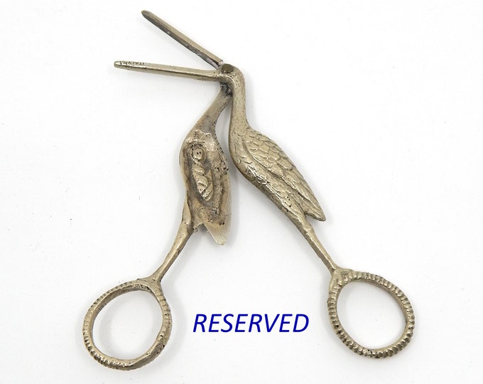 Antique Silver Stork Umbilical Cord Clamp - Etsy