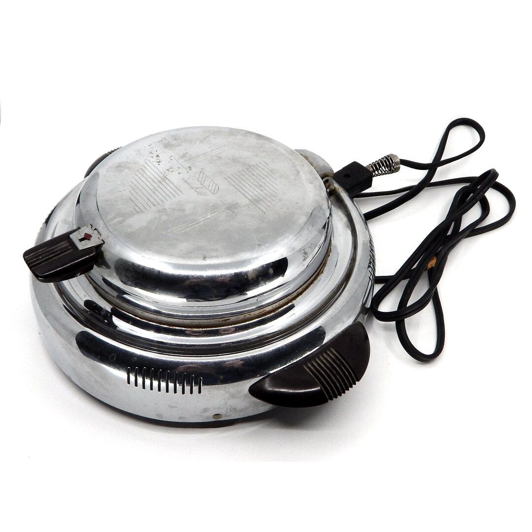 Vintage GE Chrome Electric Waffle Maker - Etsy