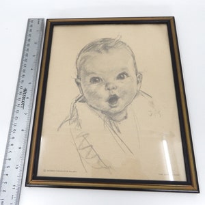 Vintage Framed Print of Gerber Baby Sketch - Etsy