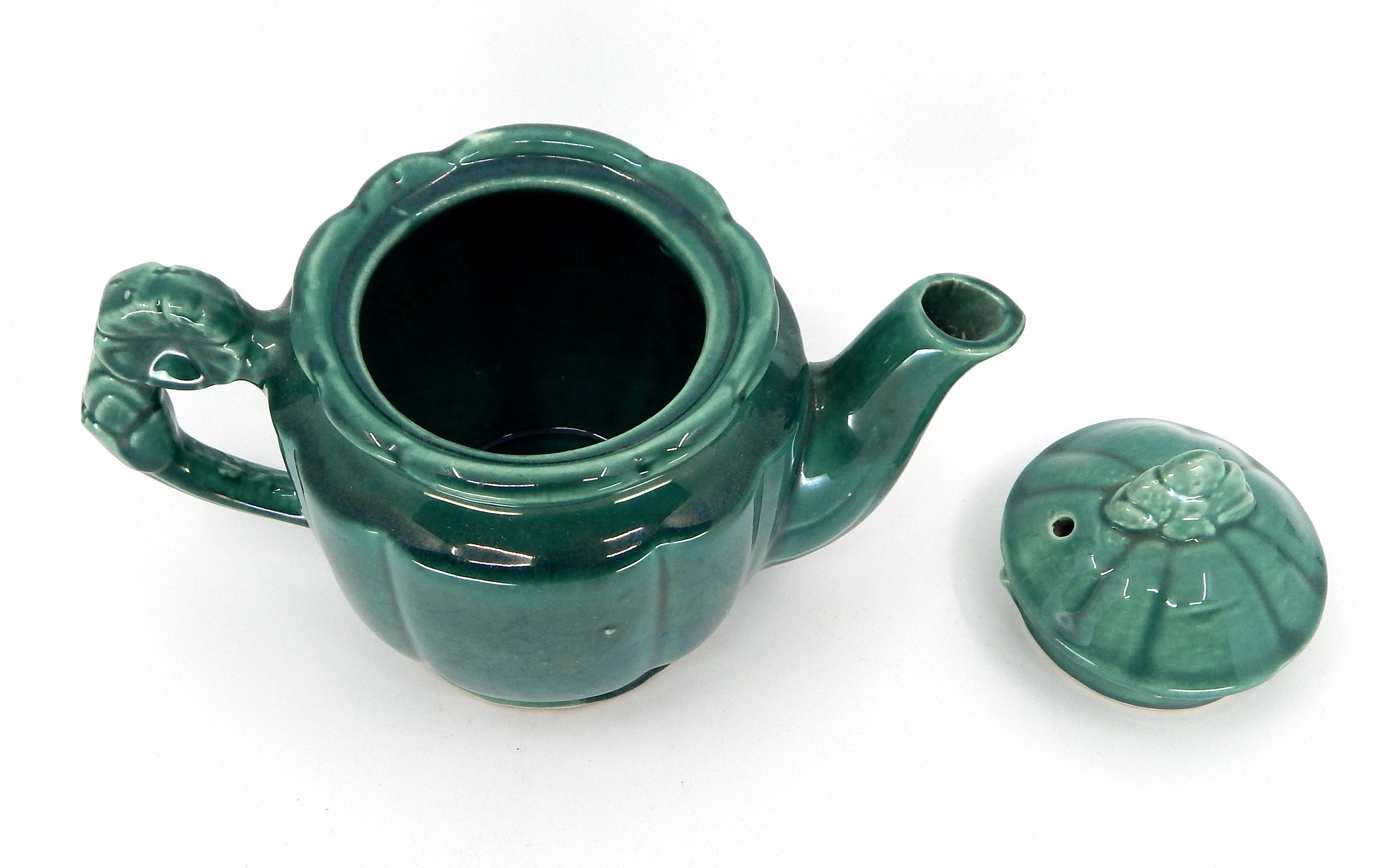 Vintage Green Ceramic Shawnee Teapot - Etsy