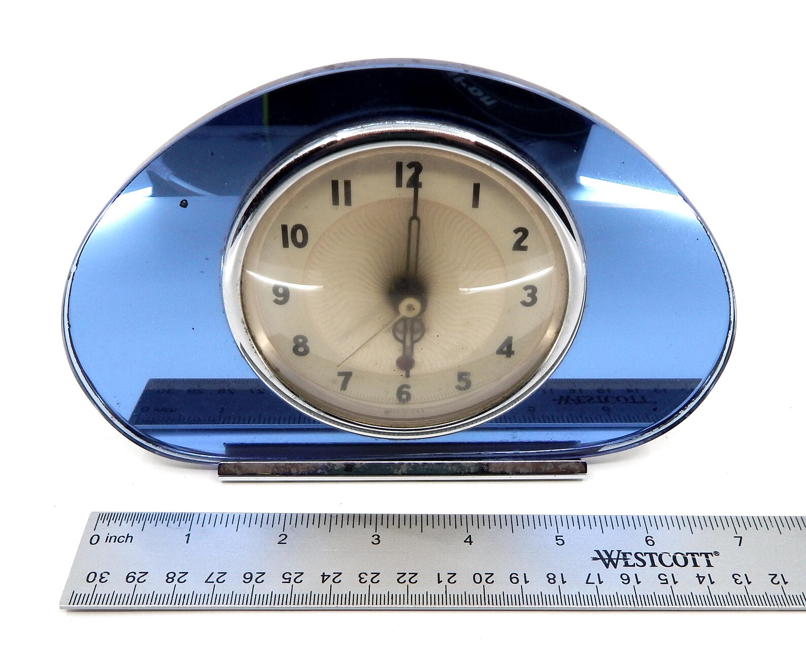 Seth Thomas Blue Mirrored Glass Electric Desk Clock (AS-IS CONDITION ...
