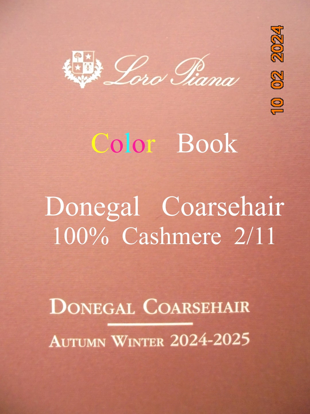 Loro Piana Official Color Book for Donegal Coarsehair 100% Cashmere 2/ ...