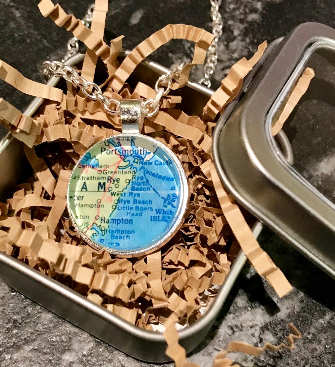 Custom Map Necklaces-round - Etsy