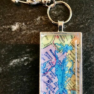 Custom Map Keychain-rectangular 1x2 Pendant - Etsy