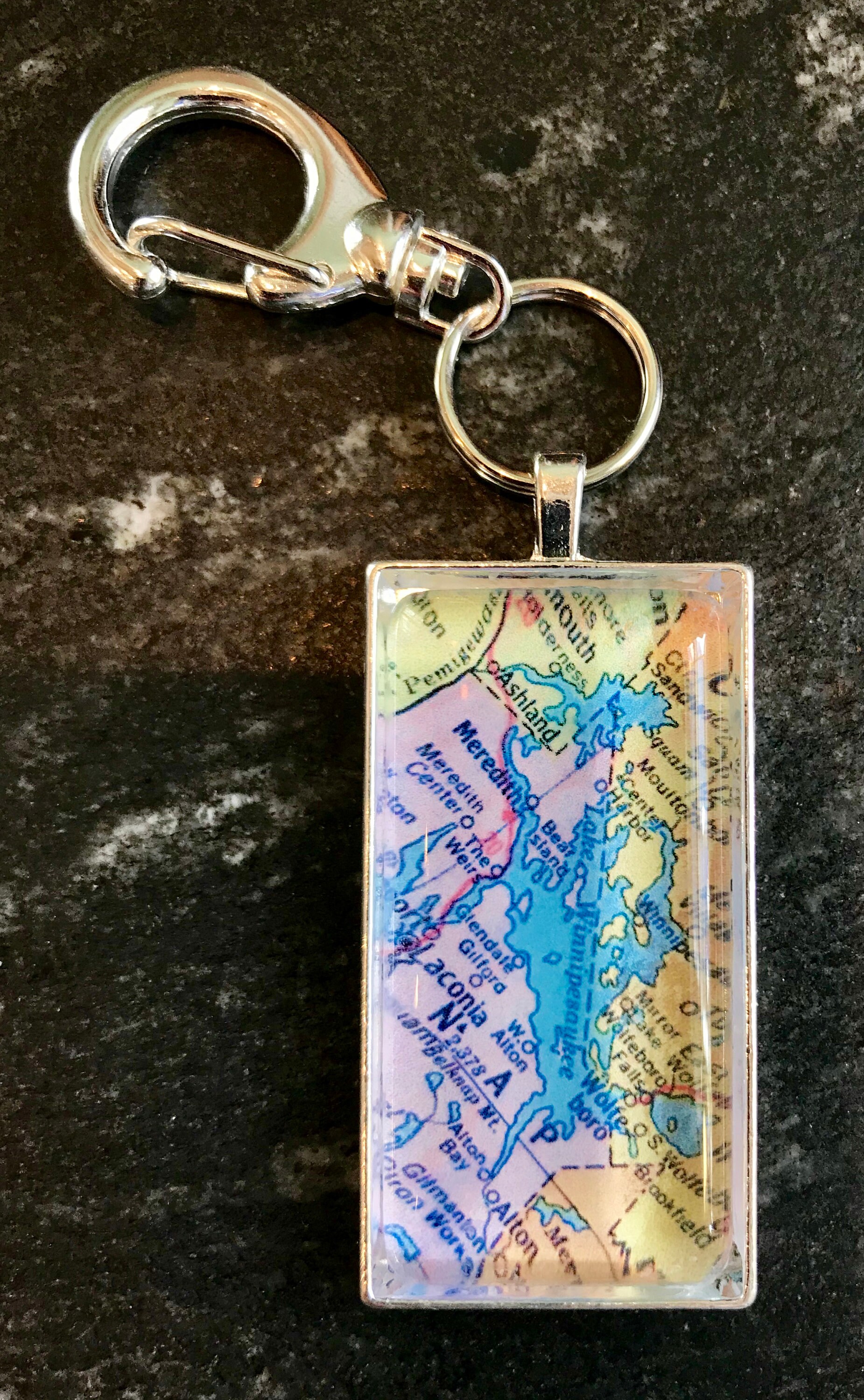 Custom Map Keychain-rectangular 1x2 Pendant - Etsy