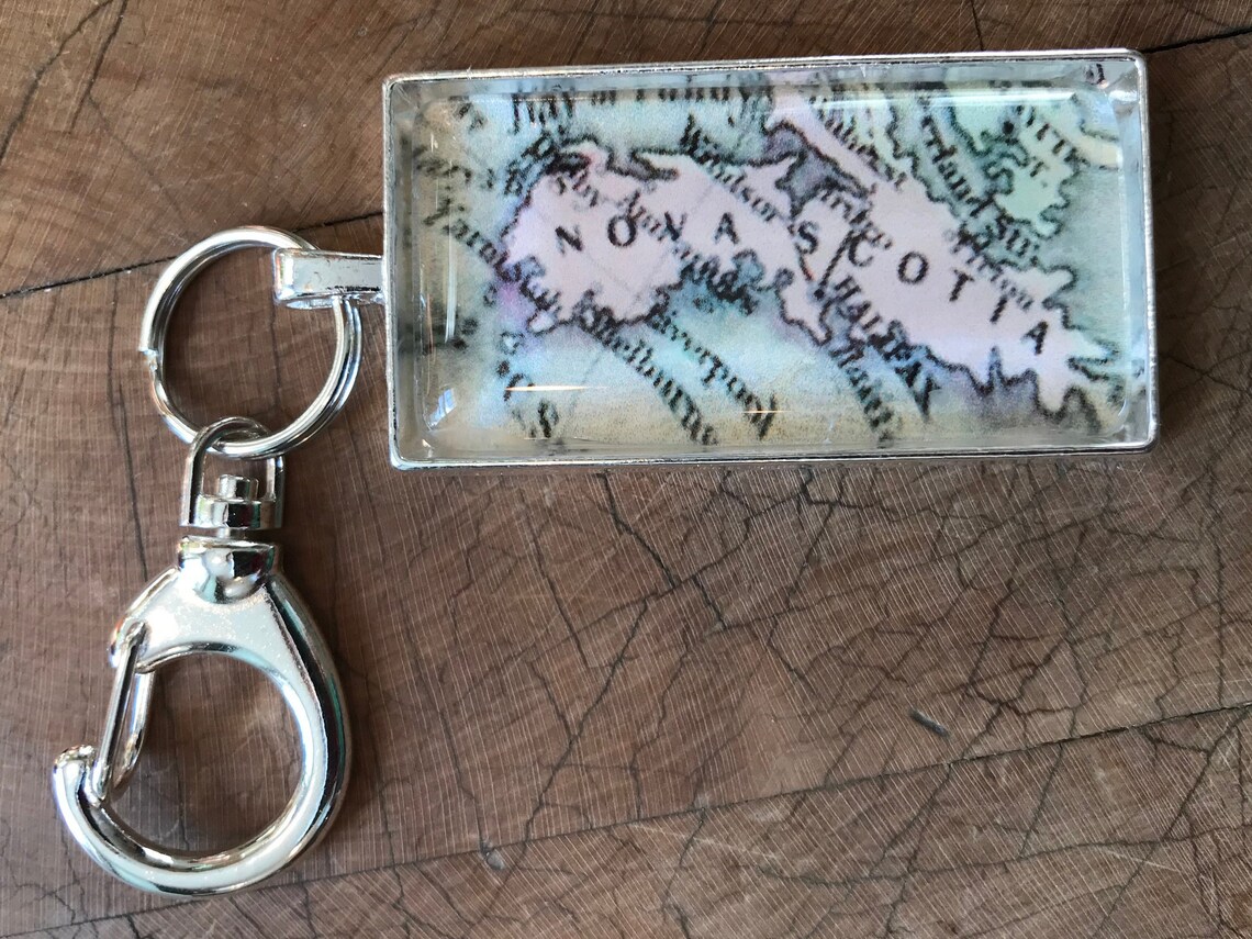 Custom Map Keychain-rectangular 1x2 Pendant - Etsy