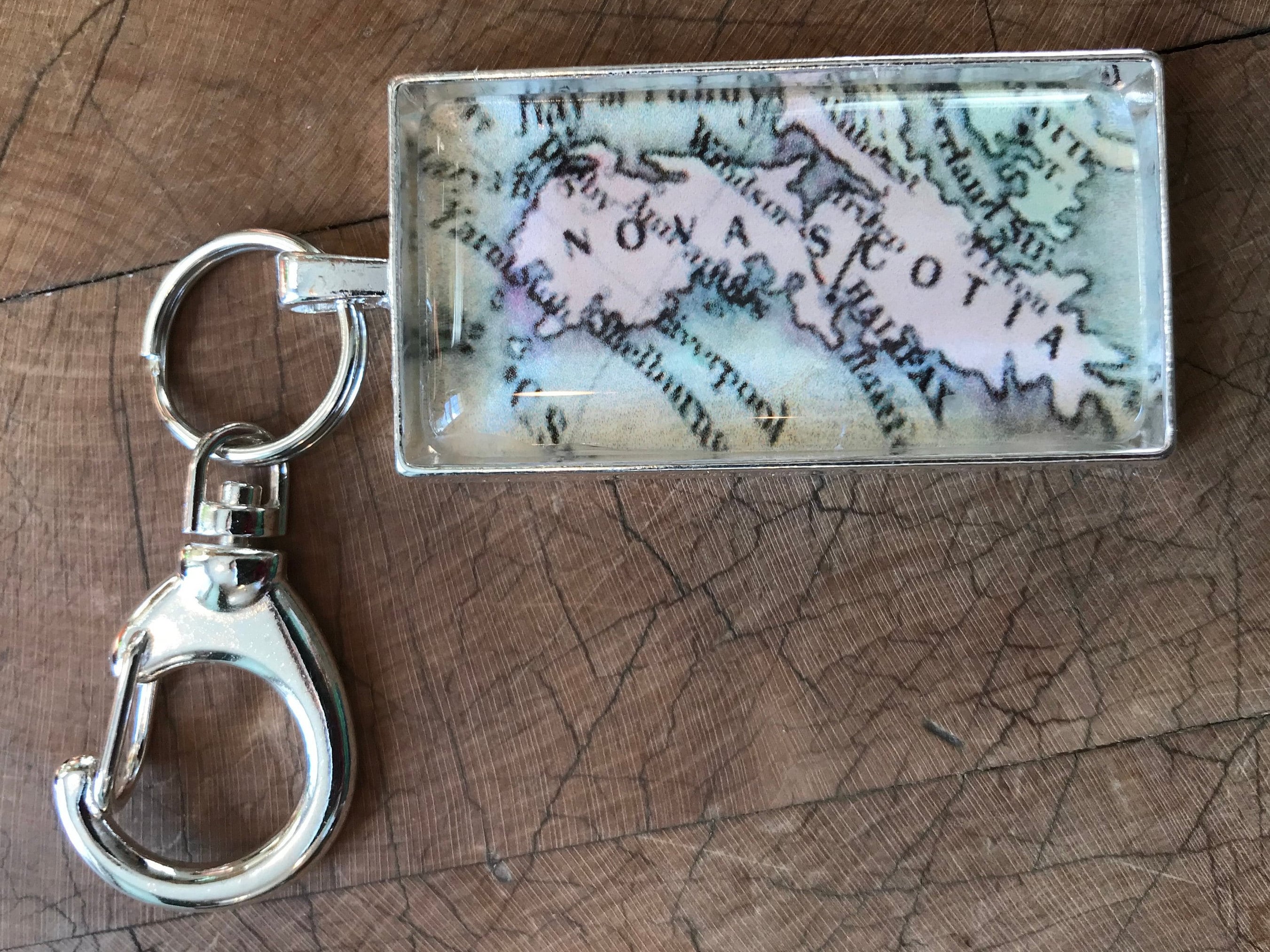 Custom Map Keychain-rectangular 1x2 Pendant - Etsy