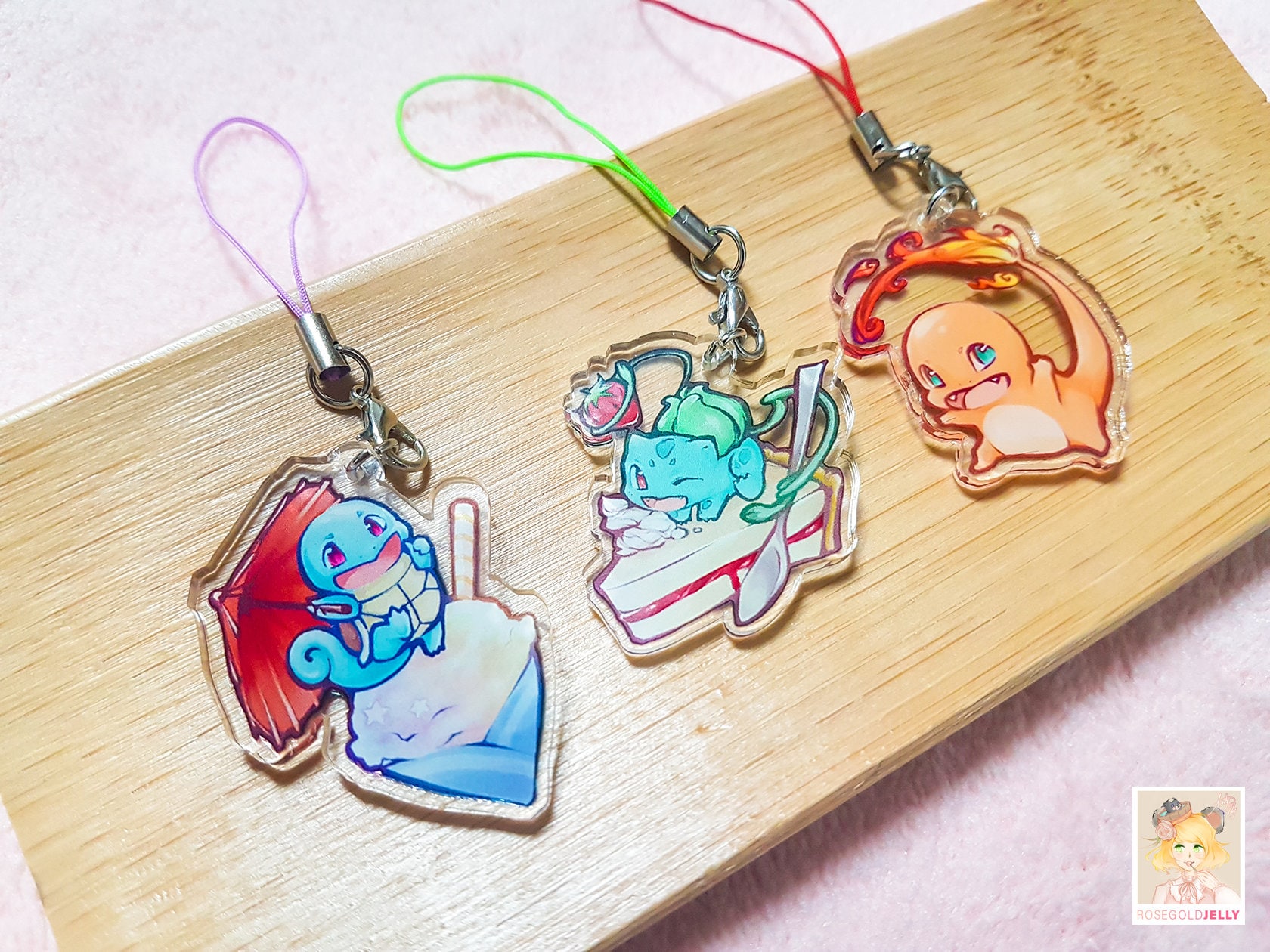 Poke Keychains With metal Clasps 1.5 X 1.5 Inch - Etsy UK