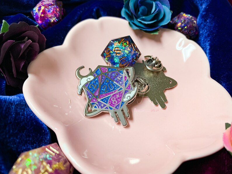 Cosmic D20 Dice Enamel Pins - Etsy