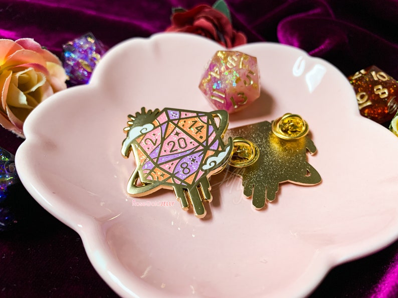 Cosmic D20 Dice Enamel Pins - Etsy