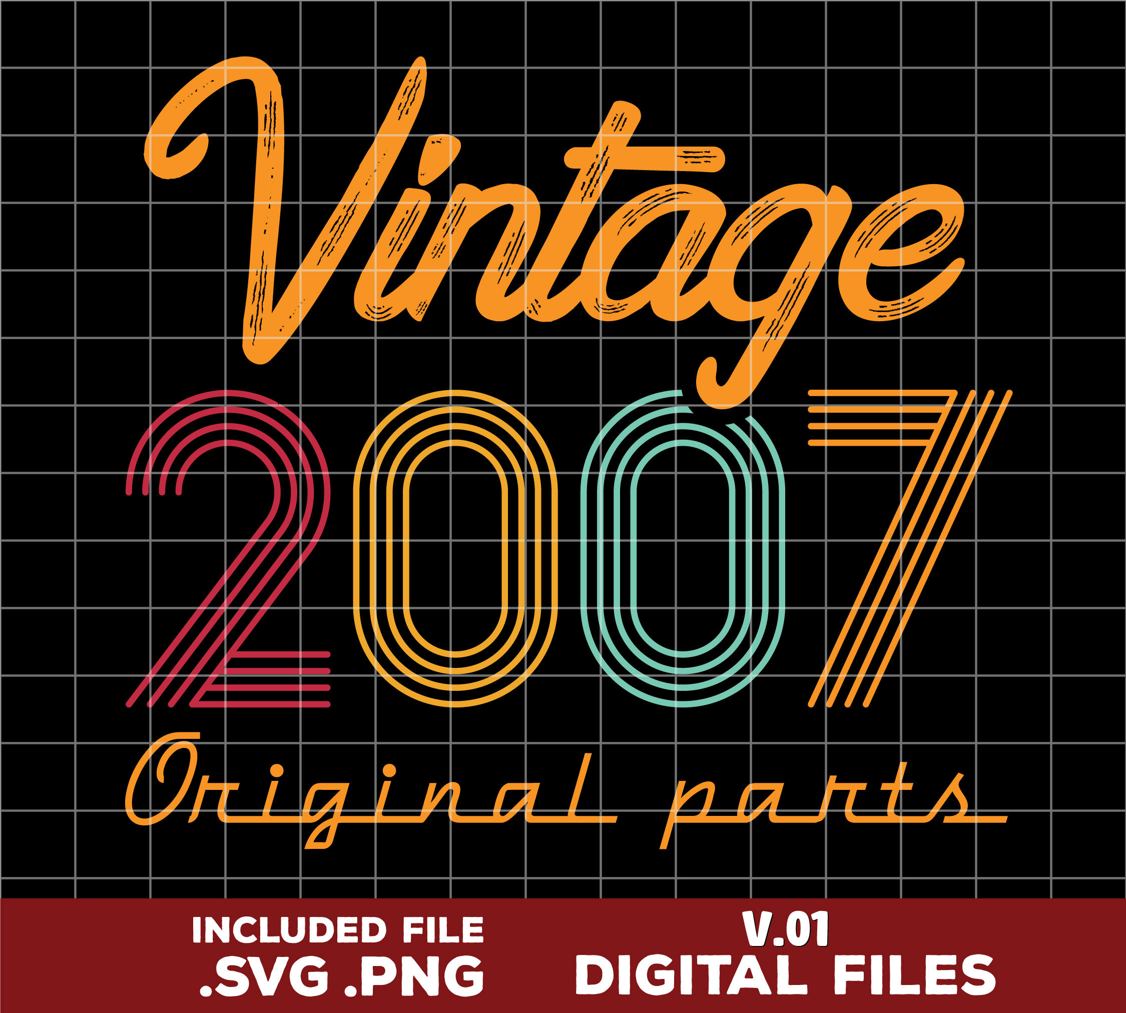 16th Birthday Svg, Vintage T Shirt, Vintage 2007 Svg, 16th Birthday ...