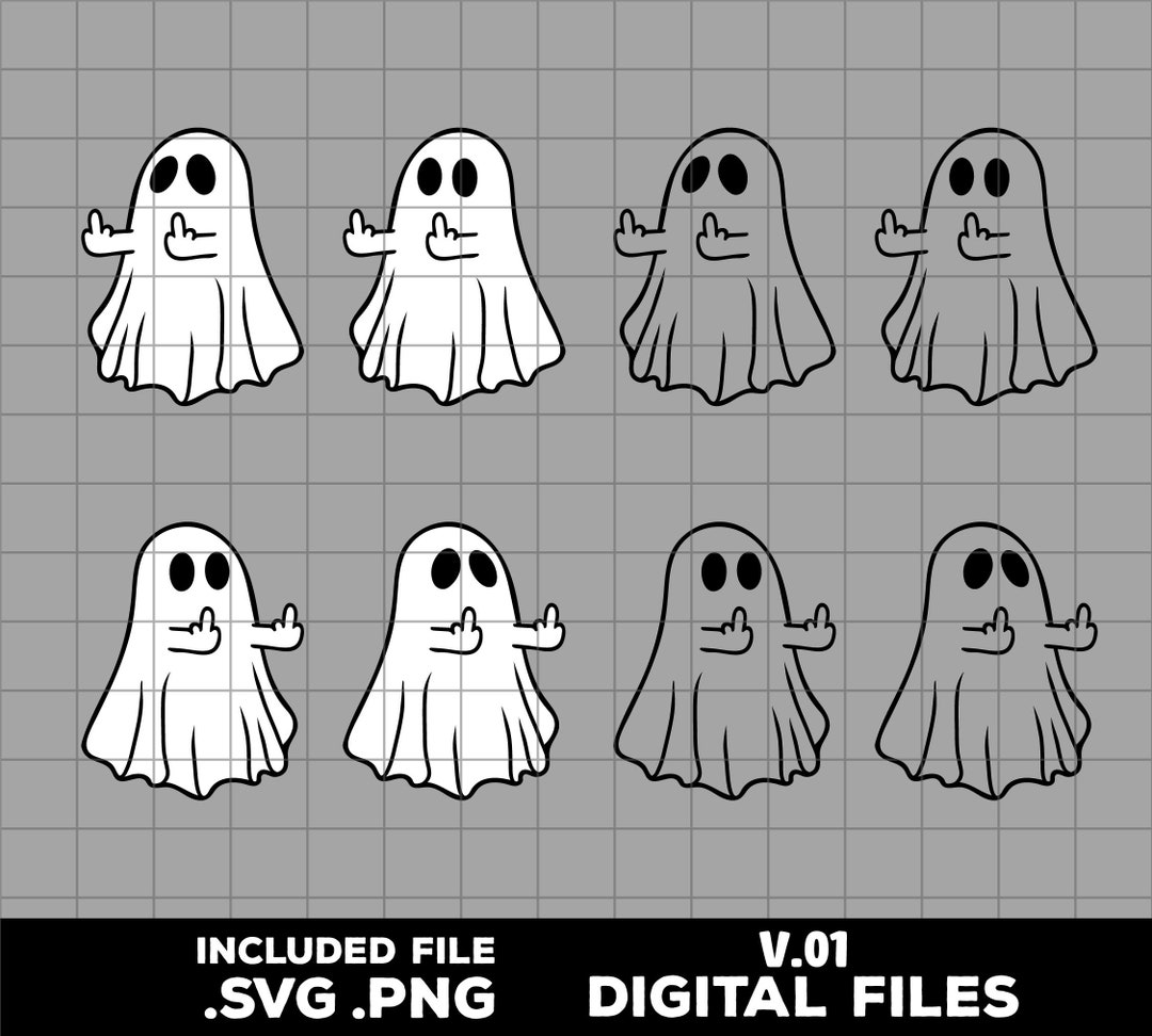 Ghost Middle Finger SVG PNG, Halloween Svg Png, Halloween Ghost Cut ...