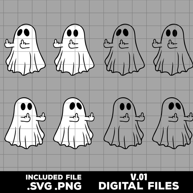 Ghost Middle Finger - Etsy
