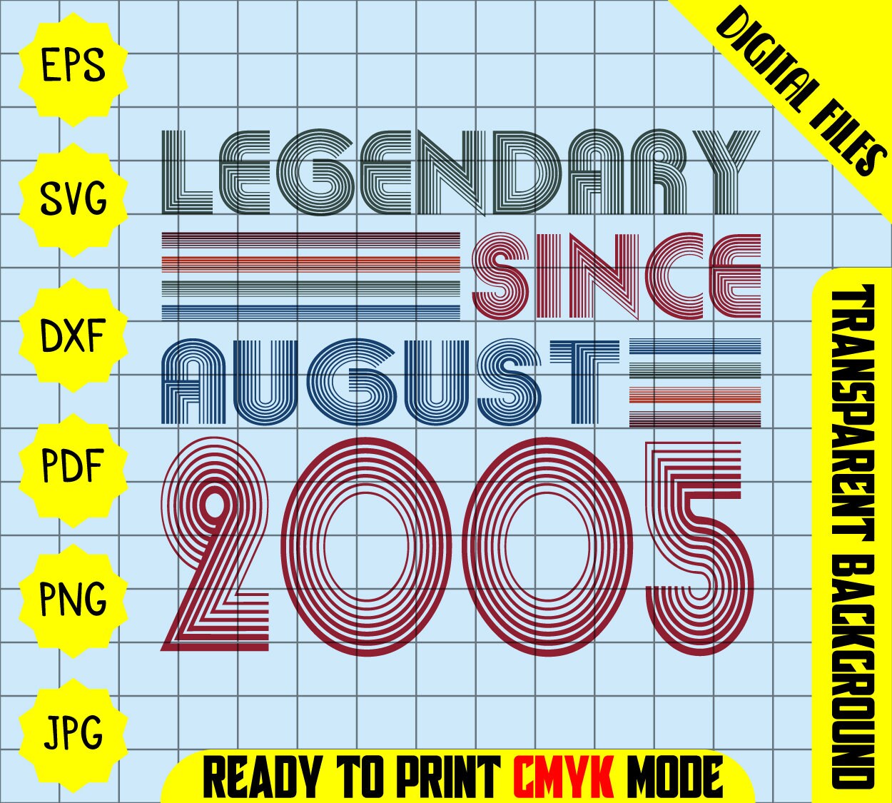 Retro Legendary Since August 2005 T Shirt 15 Years Old Svg - Etsy