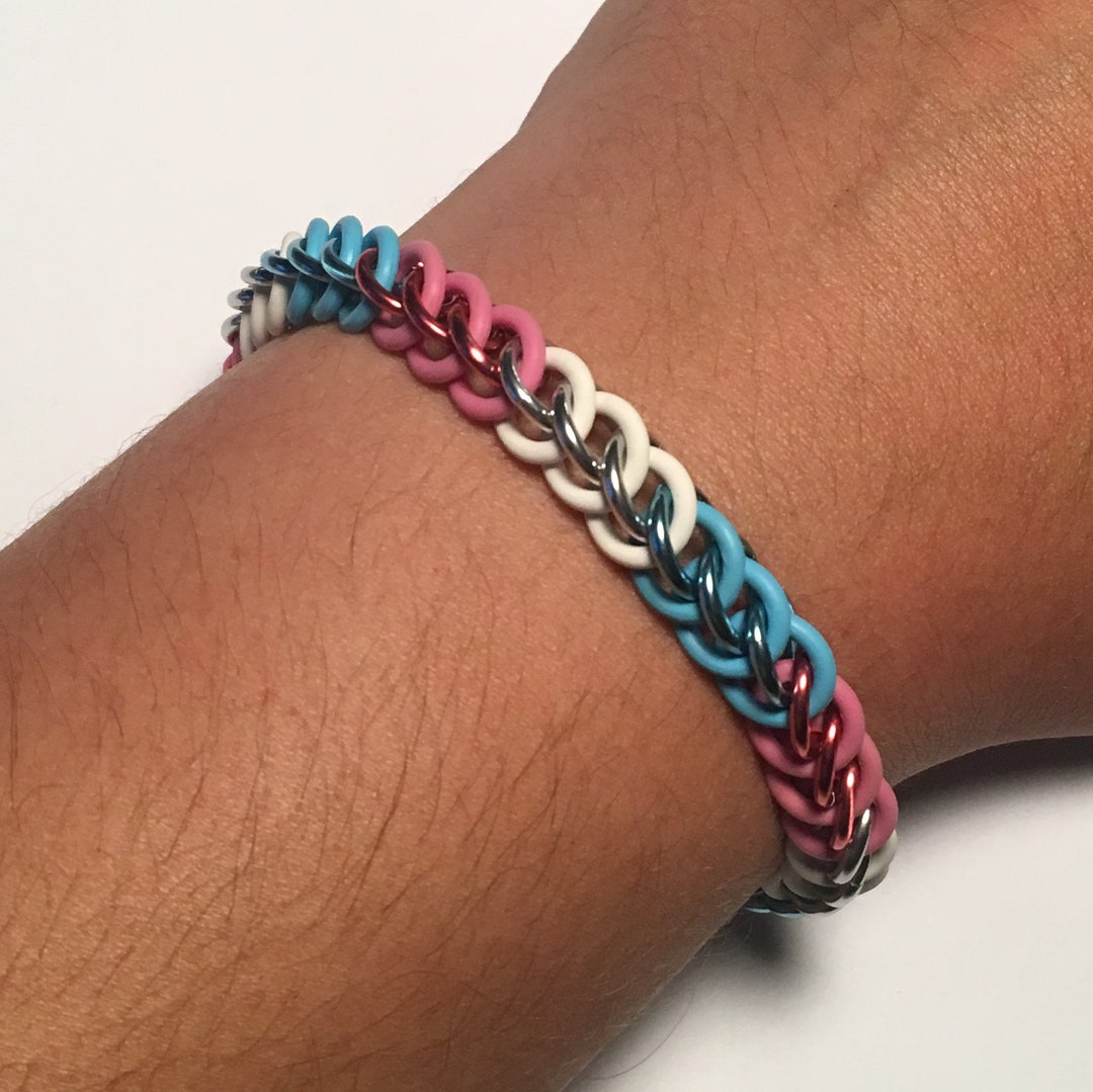 Trans Pride Pulsera de malla elástica - Etsy España