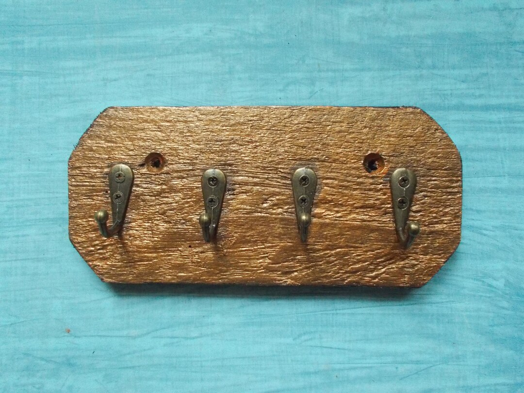 Handmade Key Strip From an Old Box Board 17 Cm Copper-coloured - Etsy UK