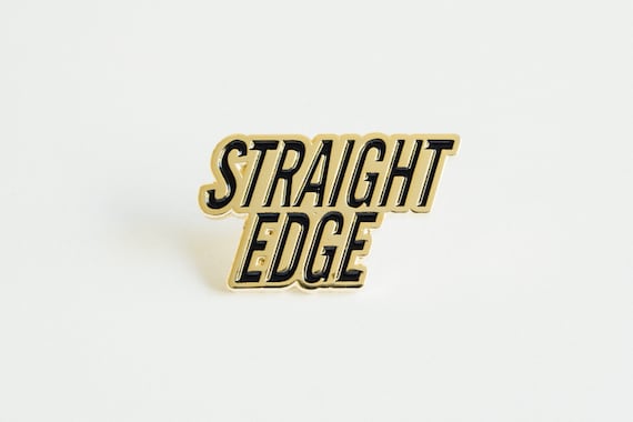 Straight Edge Lapel Pin in Black and Gold - Etsy
