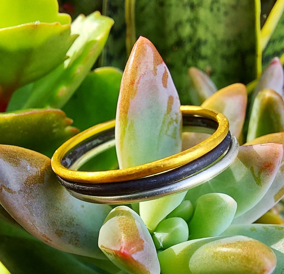 Three Stacking Rings - Gold Stacking Rings - Silver Stacking Rings ...