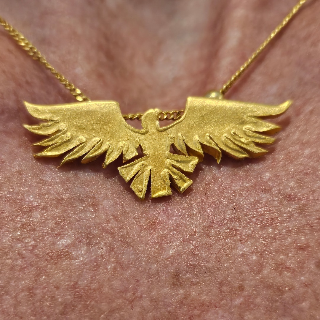24k Gold Eagle - Golden Eagle - 24k Gold Charm - Solid Gold Necklace ...