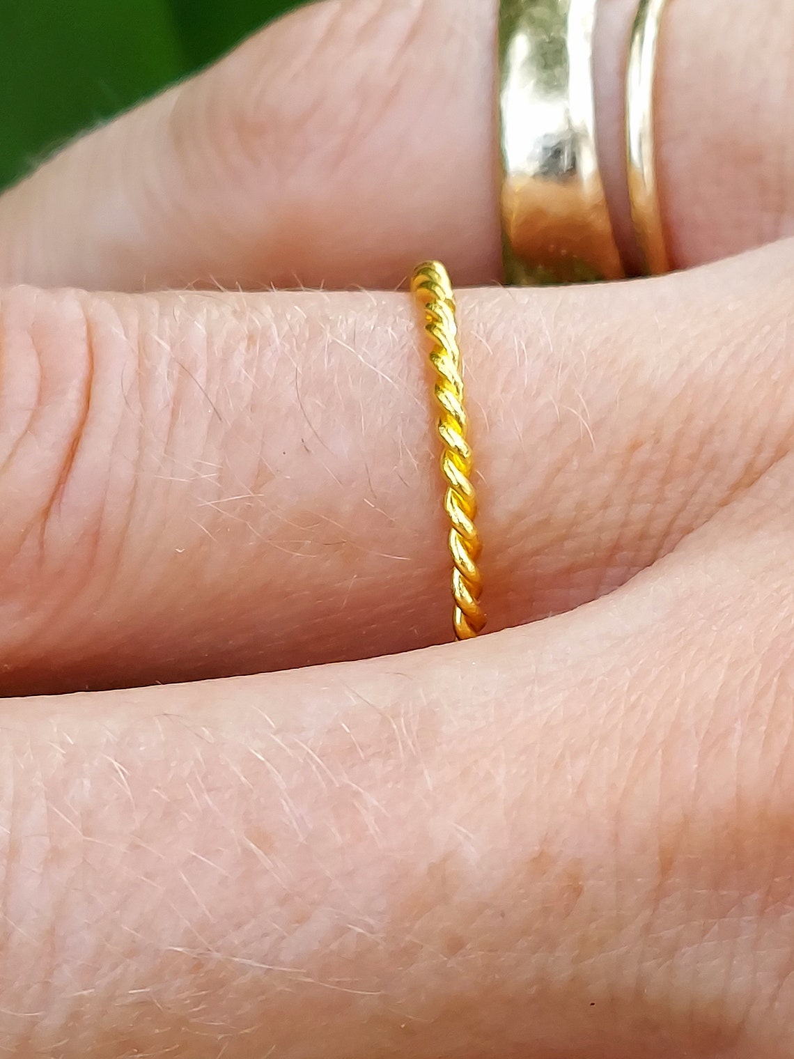 24k Gold Band 24k 2MM Band 24K Braid Ring Recycled Gold | Etsy