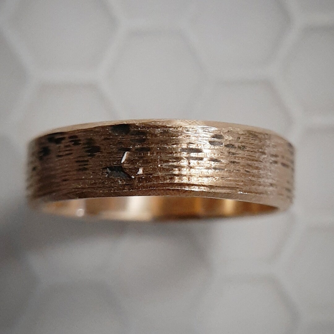 Rustic Gold Band - 14k Wedding Band - Recycled Gold Ring - Handmade ...