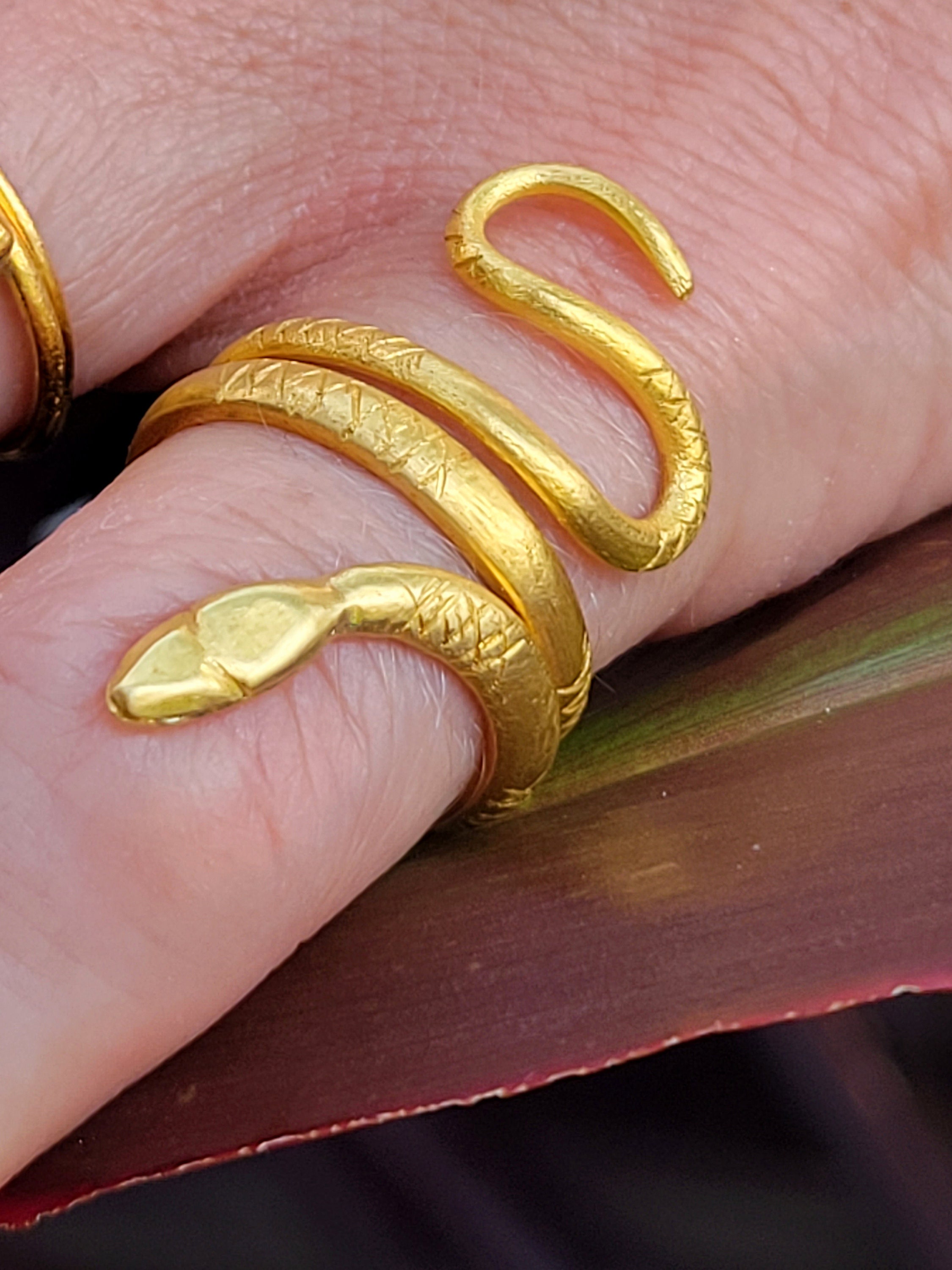 24k Snake Ring Gold Snake Ring Serpant Ring Organic - Etsy
