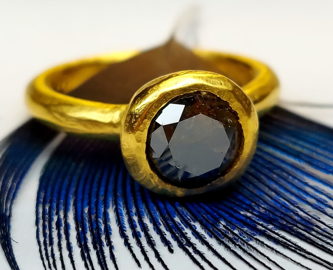 24k Gold Band - 24k Diamond Ring - 24K Ring - Diamond Ring - Handmade ...