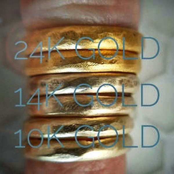 Rustic Gold Rings - Etsy