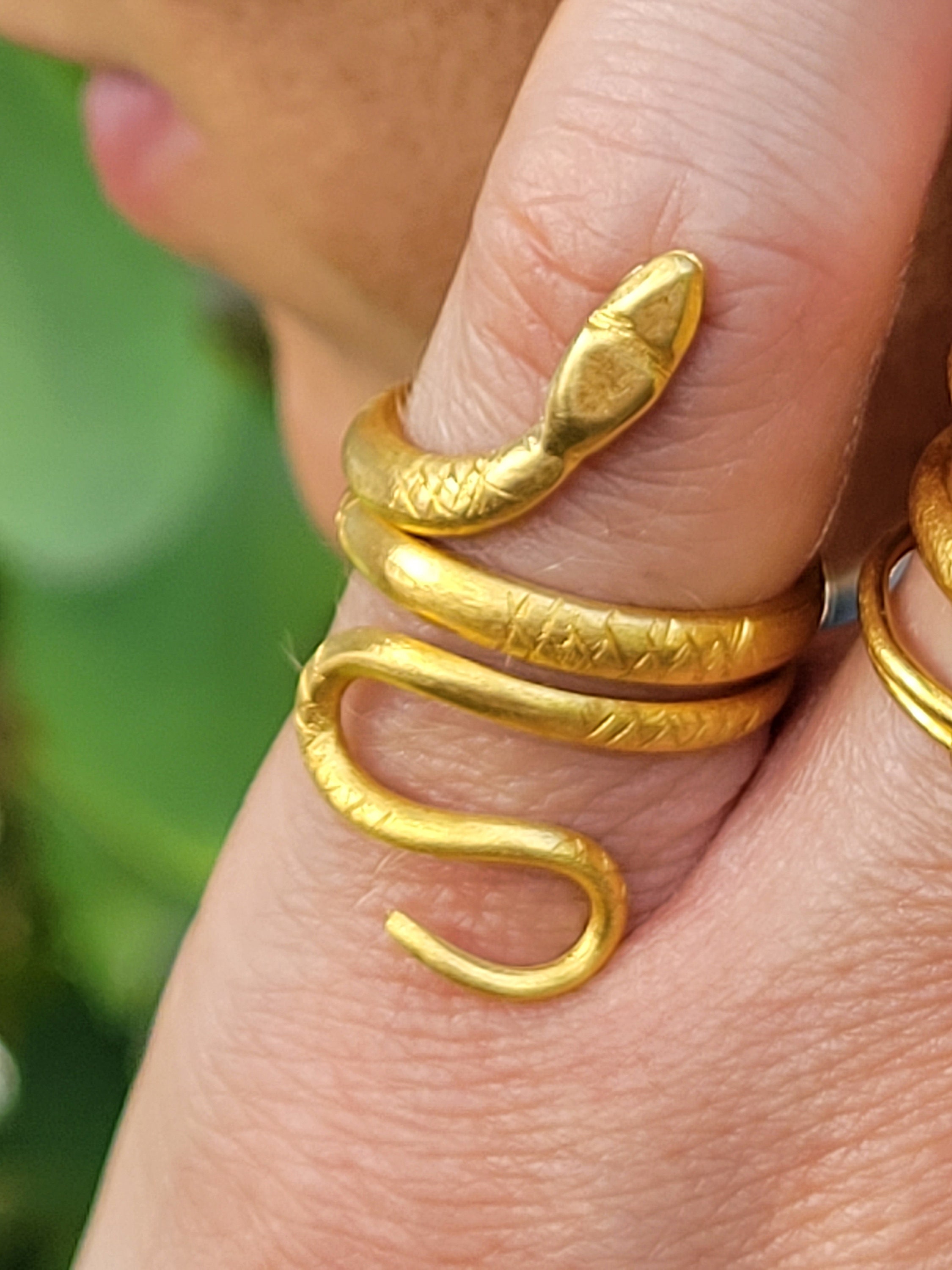 24k Snake Ring Gold Snake Ring Serpant Ring Organic - Etsy