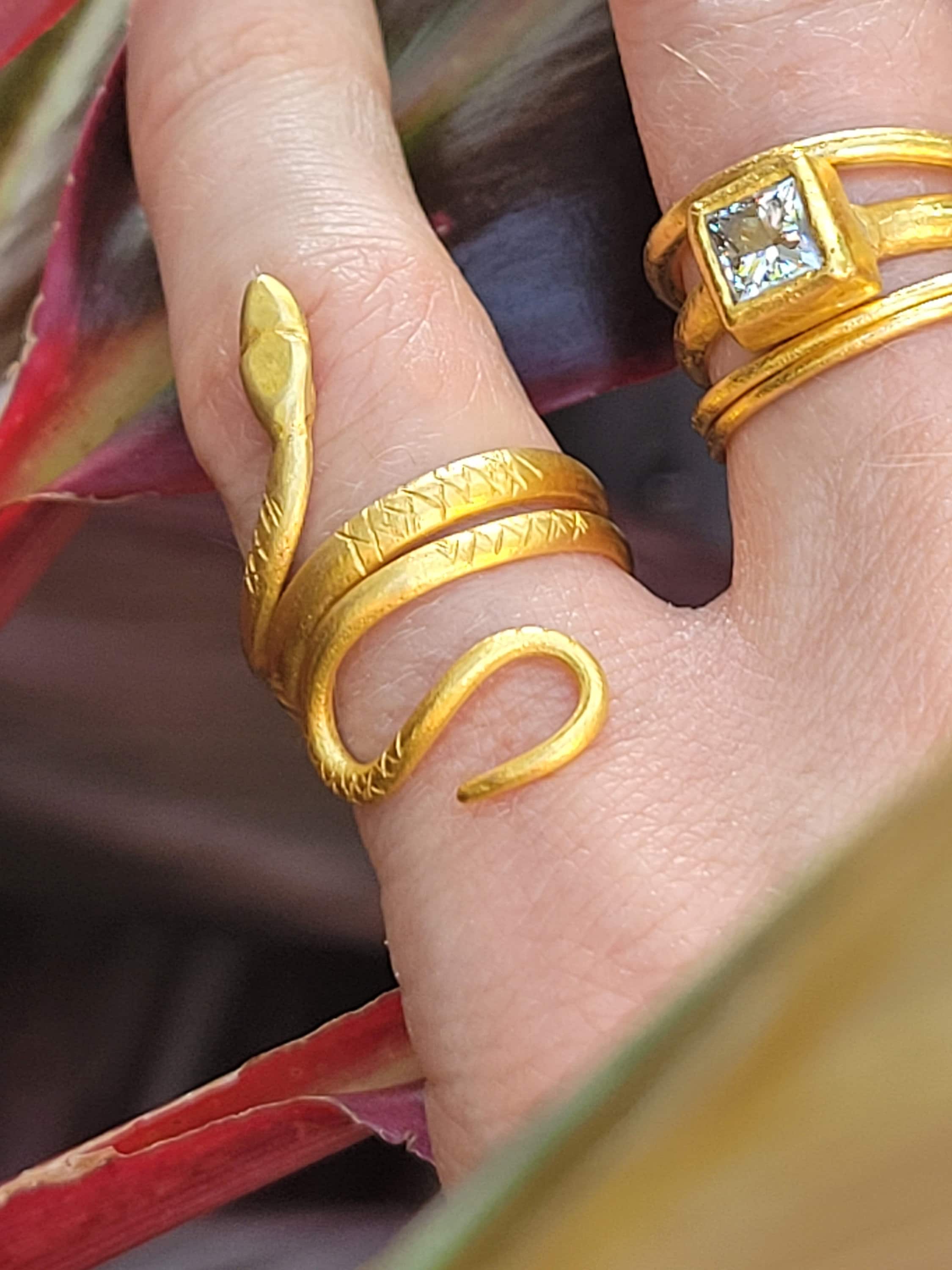 24k Snake Ring Gold Snake Ring Serpant Ring Organic - Etsy