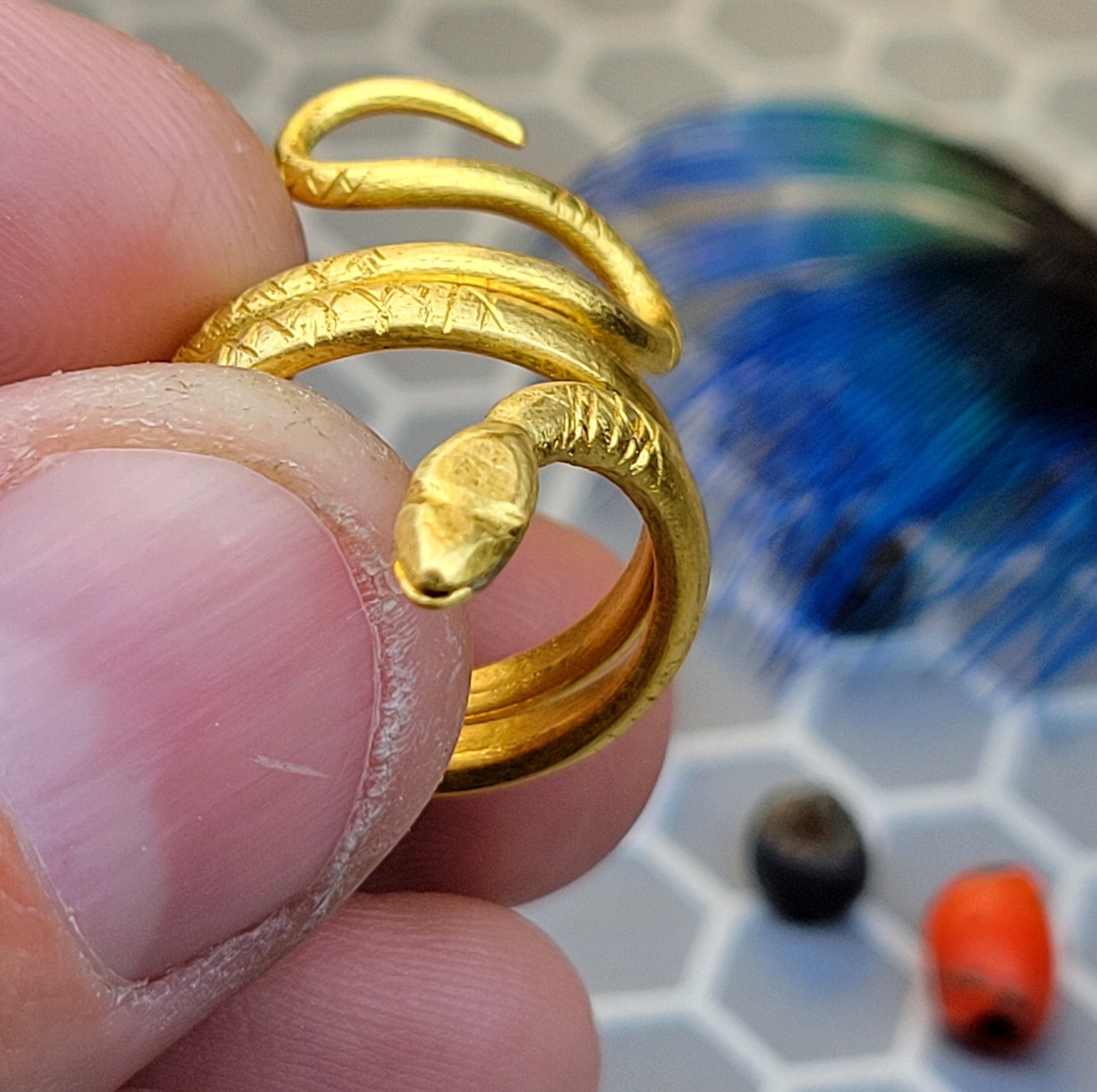 24k Snake Ring Gold Snake Ring Serpant Ring Organic - Etsy