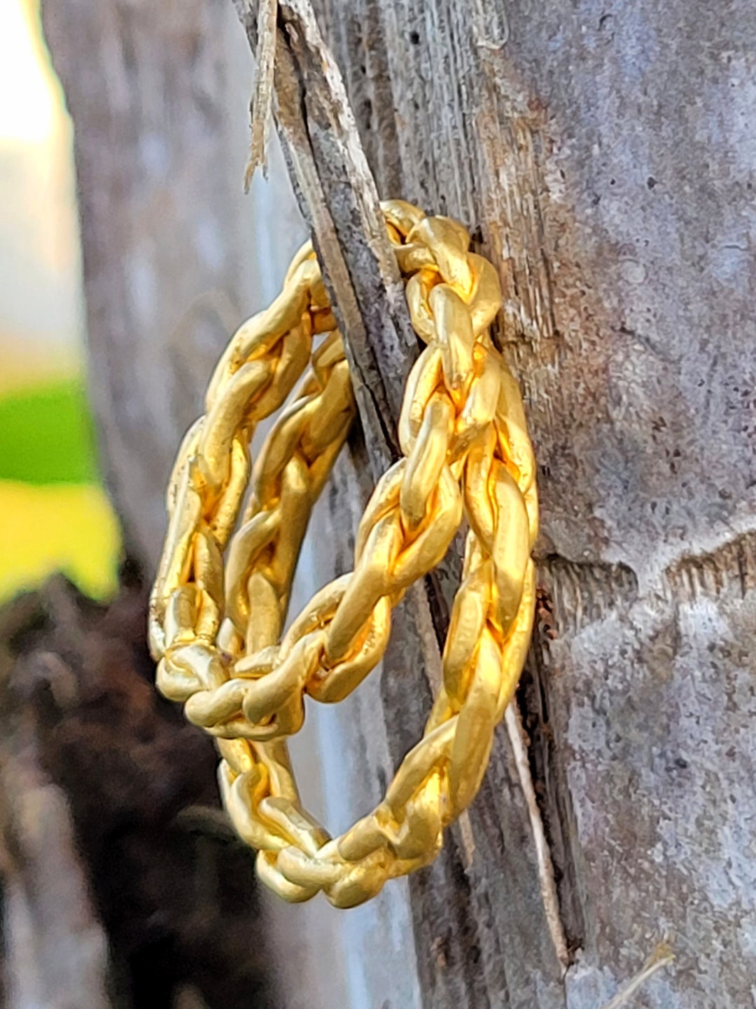 24k Gold Chain Ring - 24k Chain Ring - 24K Link Ring - Recycled Gold ...