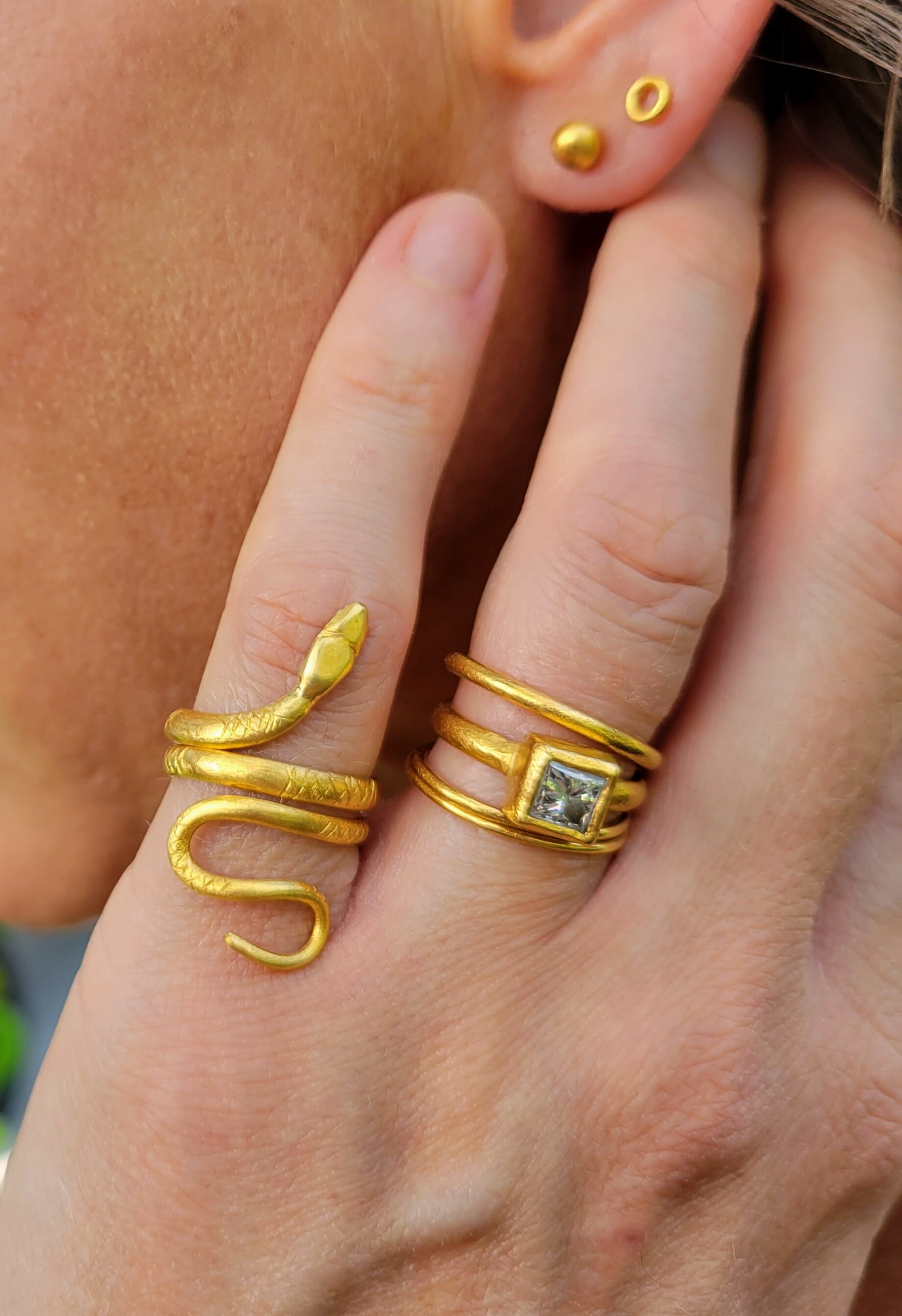 24k Snake Ring Gold Snake Ring Serpant Ring Organic - Etsy