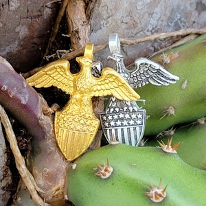24k Gold Pendant - 24k Gold Eagle- 24K Gold Necklace - Pure Gold Charm ...