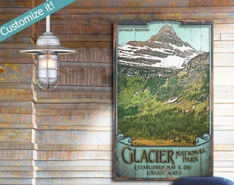 Rustic Glacier National Park Wall Sign - Etsy