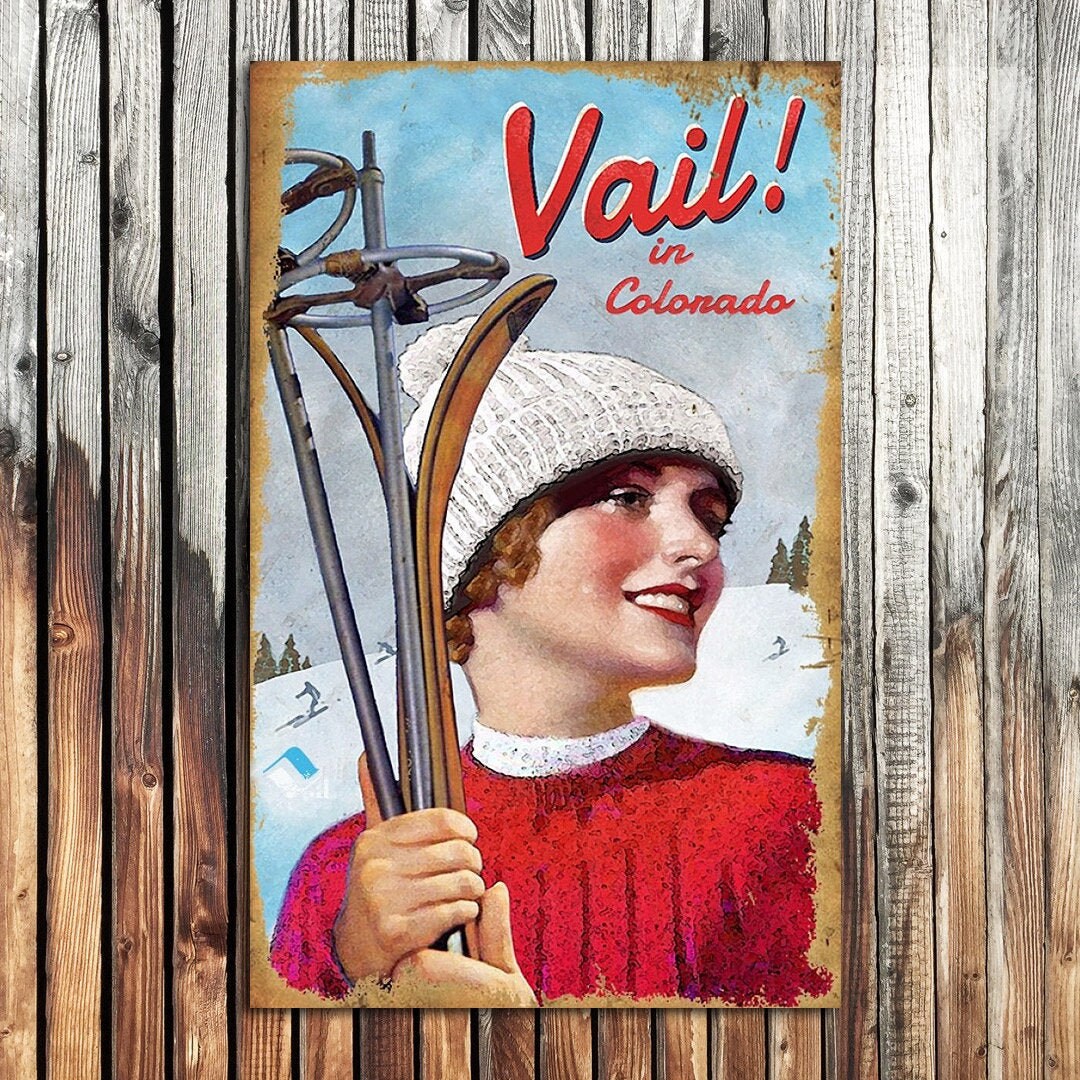 Vail Colorado Ski Sign Personalized Colorado Skiing Sign, Custom Ski ...