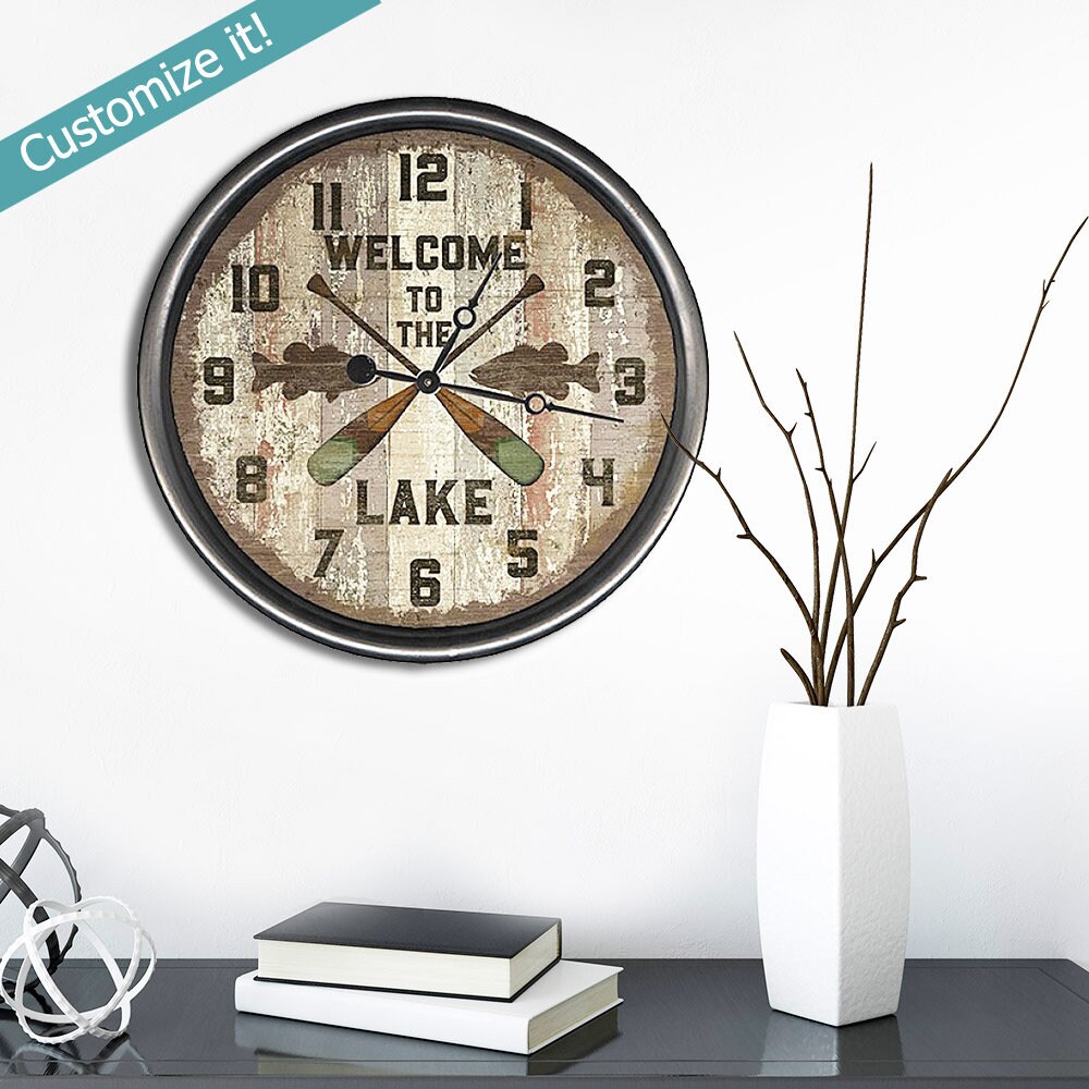 Custom Lake House Wooden Clock Welcome to the Lake | Etsy