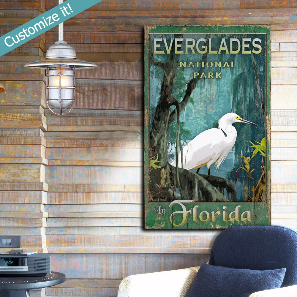 Everglades National Park Wooden Sign Custom National Park - Etsy